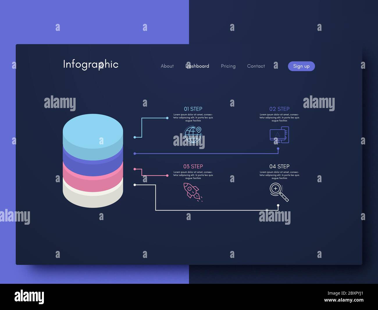Vector graphic infographics. Template for creating mobile applications ...