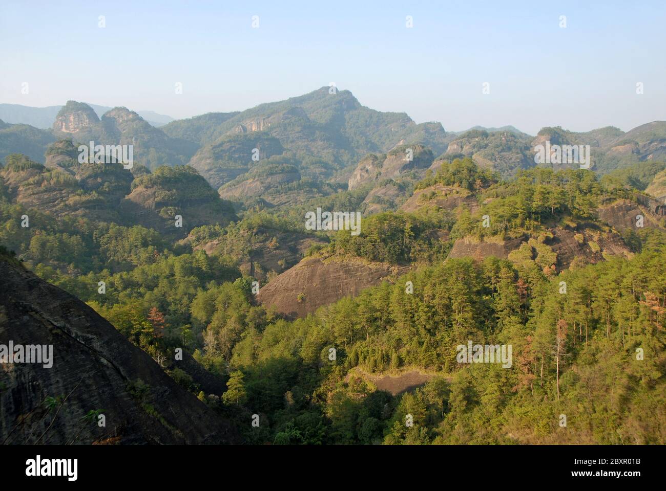 Wuyishan mountains in Fujian Province, China. Scenic view over the ...