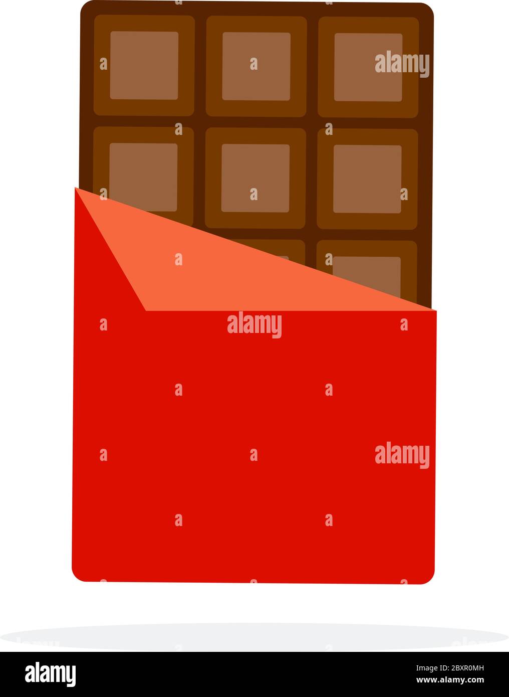 Bar Of Chocolate In A Wrapper Vector Flat Material Design Isolated Object On White Background