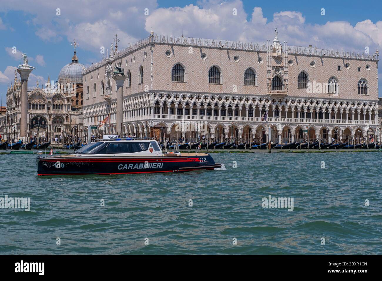 VENICE, ITALY - MAY 29: Carabinieri patrol Venice on May 29, 2020 in ...