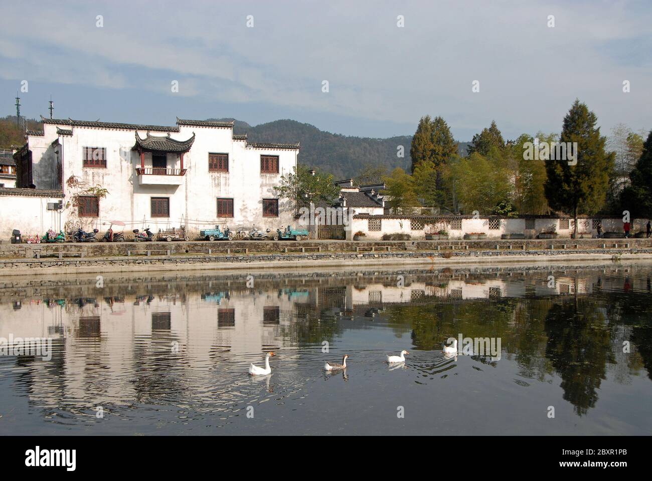 Xidi Ancient Town in Anhui Province, China. A house in the old town ...