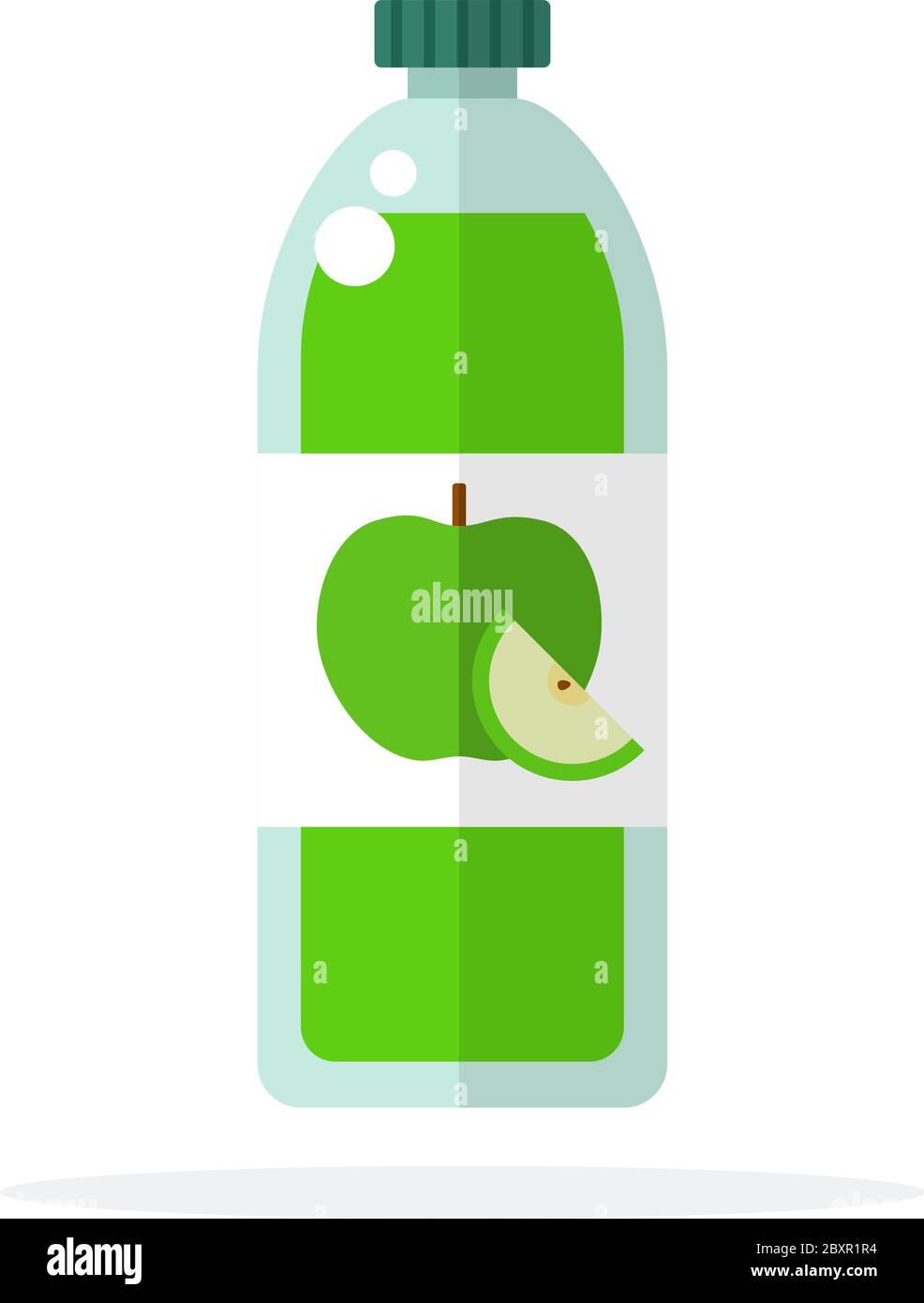 Apple juice from green apples vector flat material design isolated ...