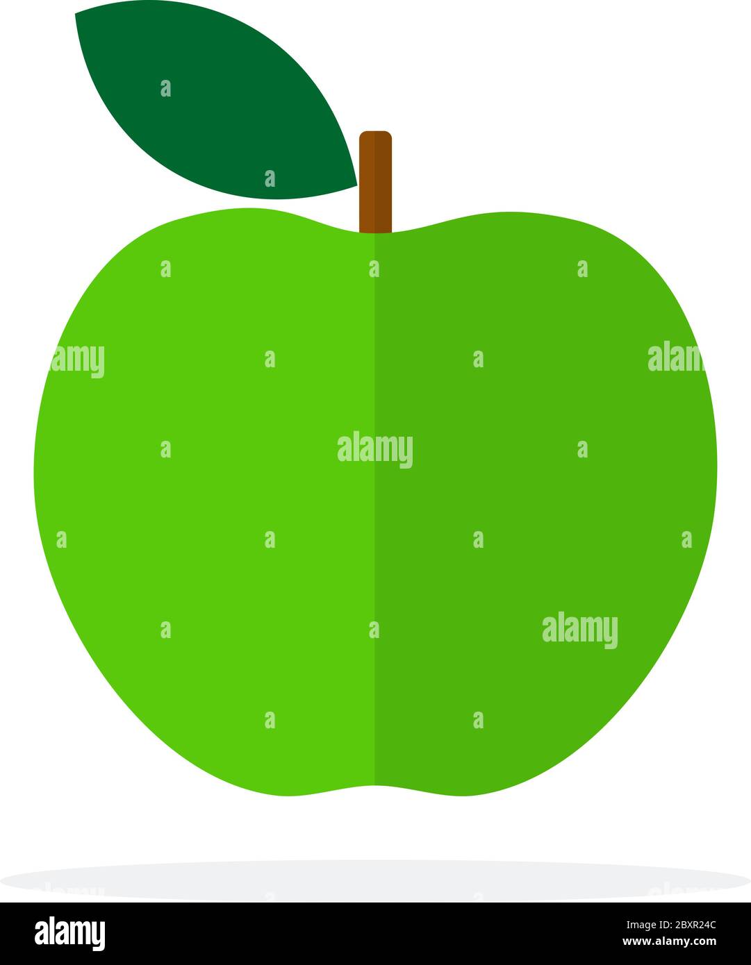 Green apple vector flat material design isolated object on white ...