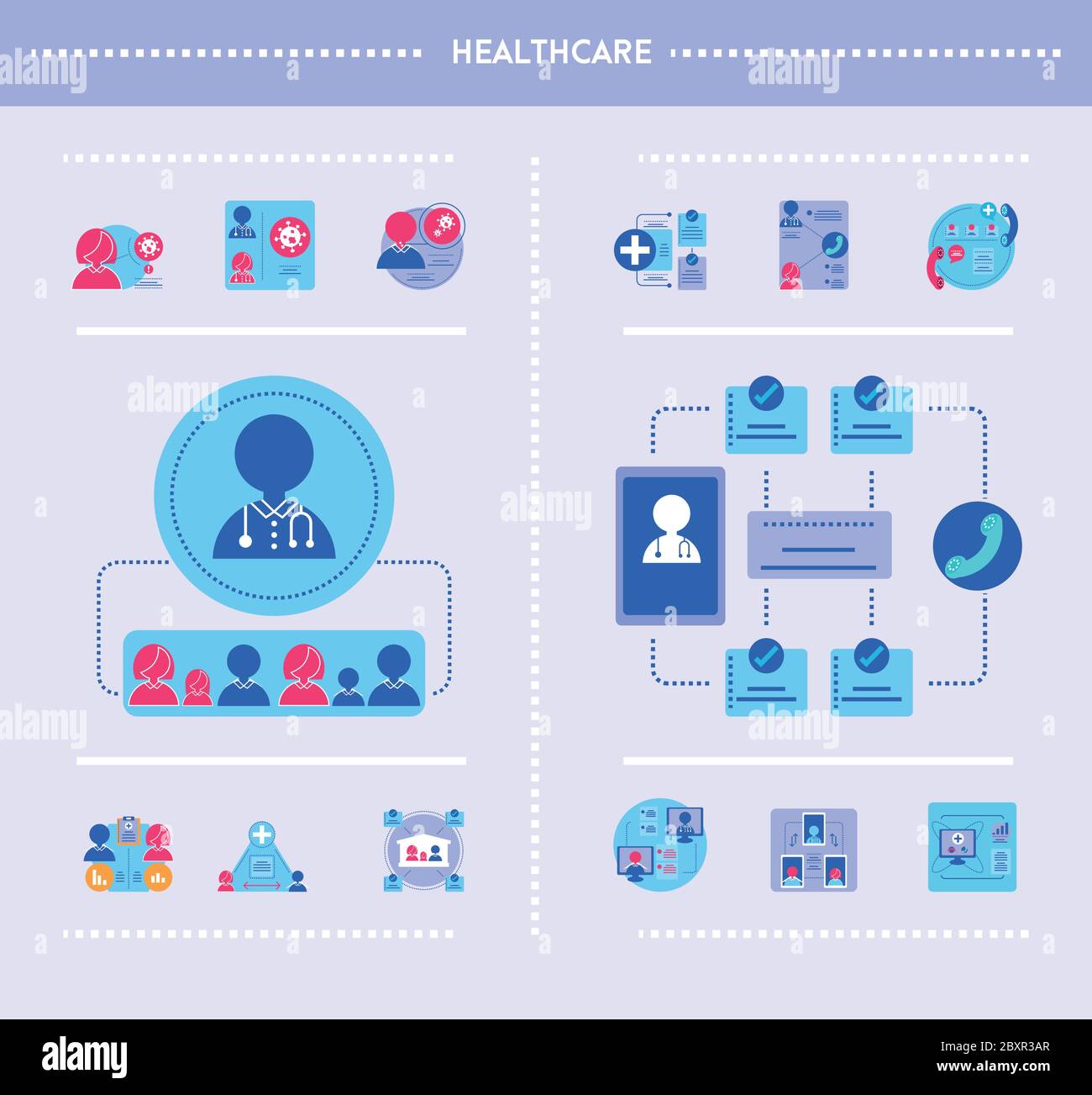set of icons healthcare infographics vector illustration design Stock ...