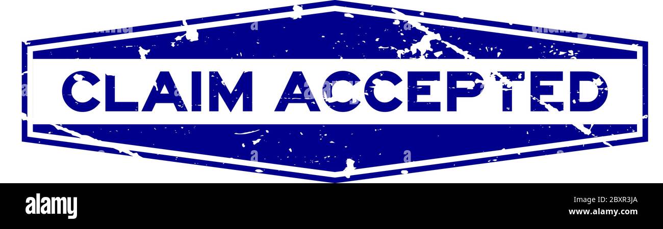 Grunge blue claim accepted word hexagon rubber seal stamp on white background Stock Vector Image ...