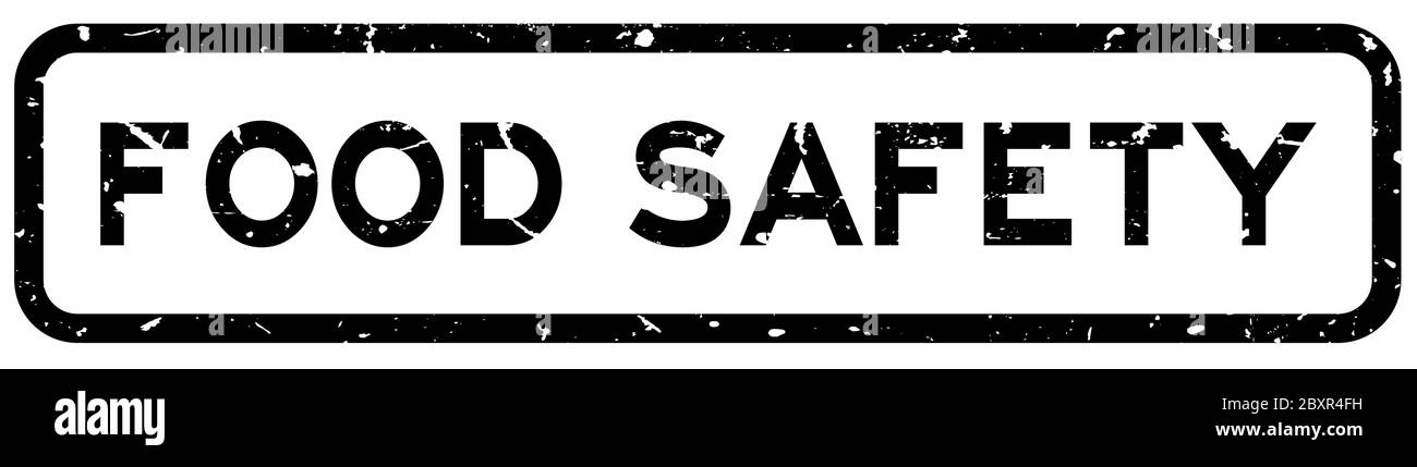 Grunge black food safety word square rubber seal stamp on white ...