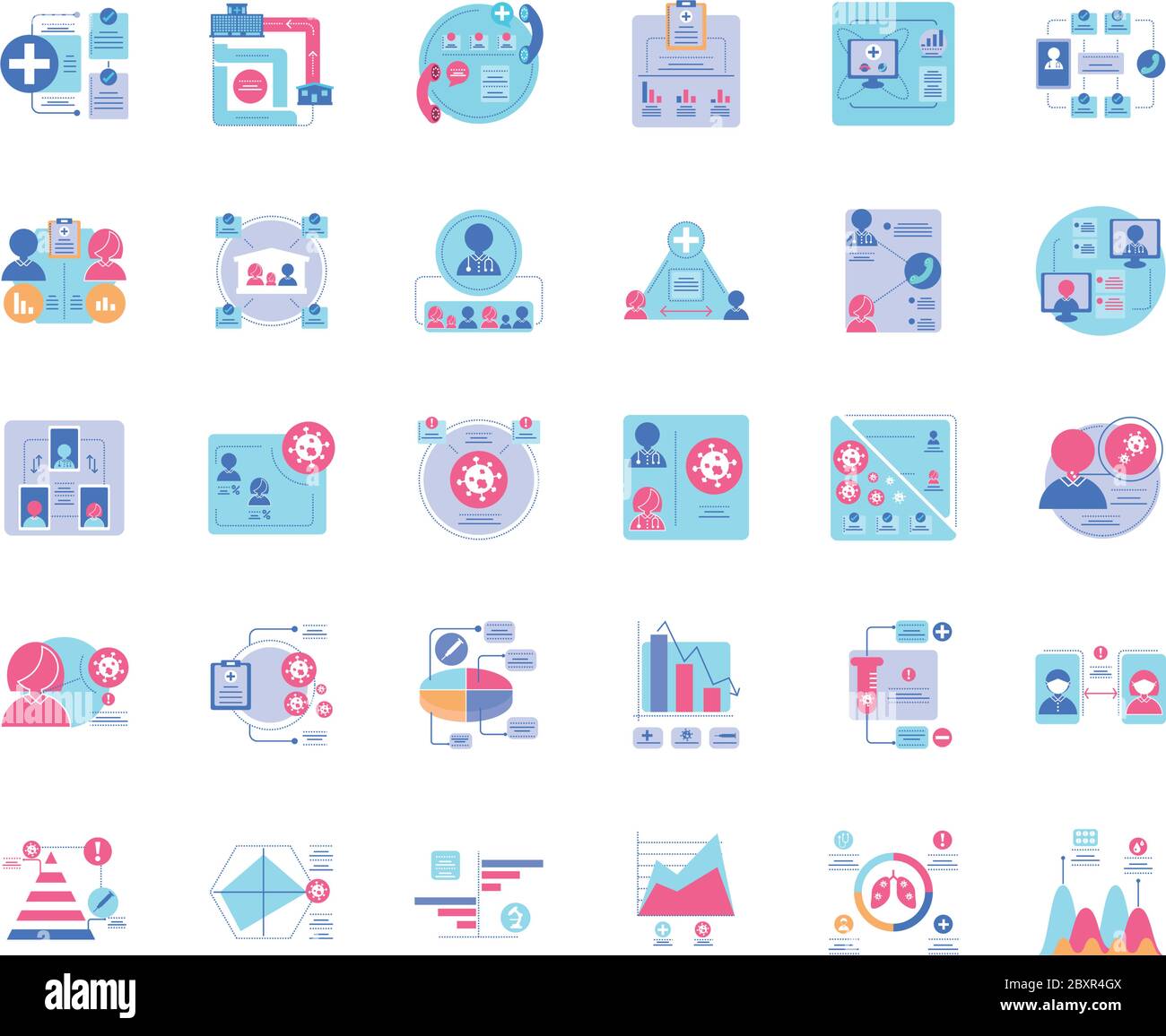set of icons healthcare infographics vector illustration design Stock ...