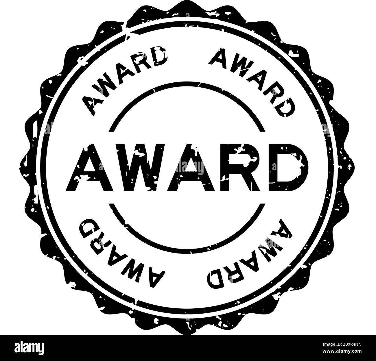 Grunge black award word round rubber seal stamp on white background ...