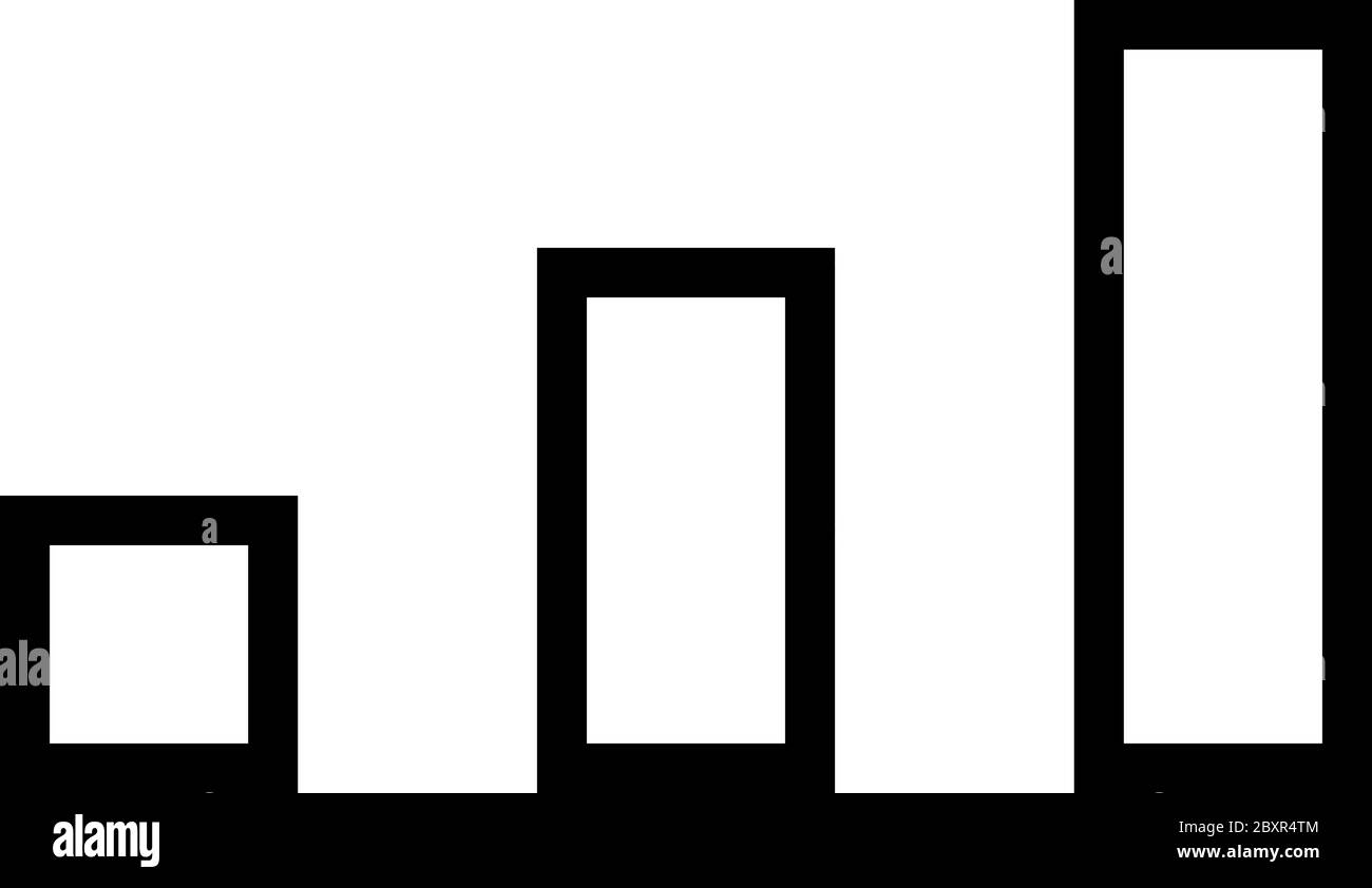 Icon of upward bar chart shape on white background 3 Stock Vector Image ...