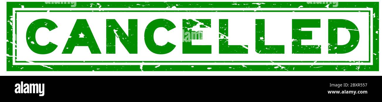 Grunge green cancelled word square rubber seal stamp on white background Stock Vector Image ...