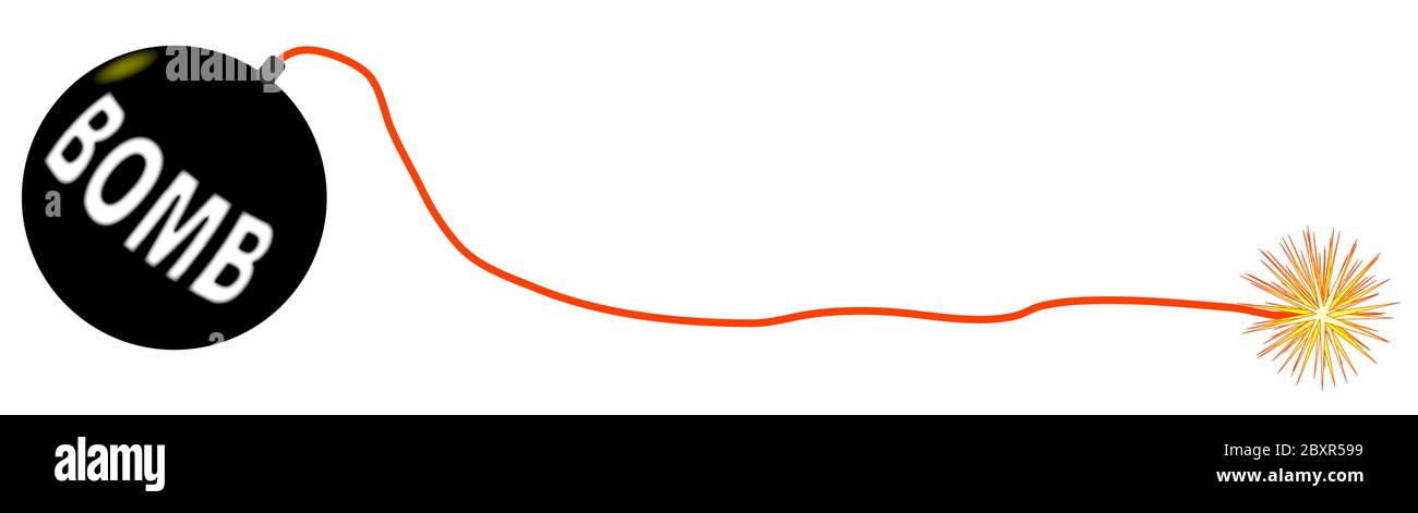 Cartoon bomb burning fuse hi-res stock photography and images - Alamy