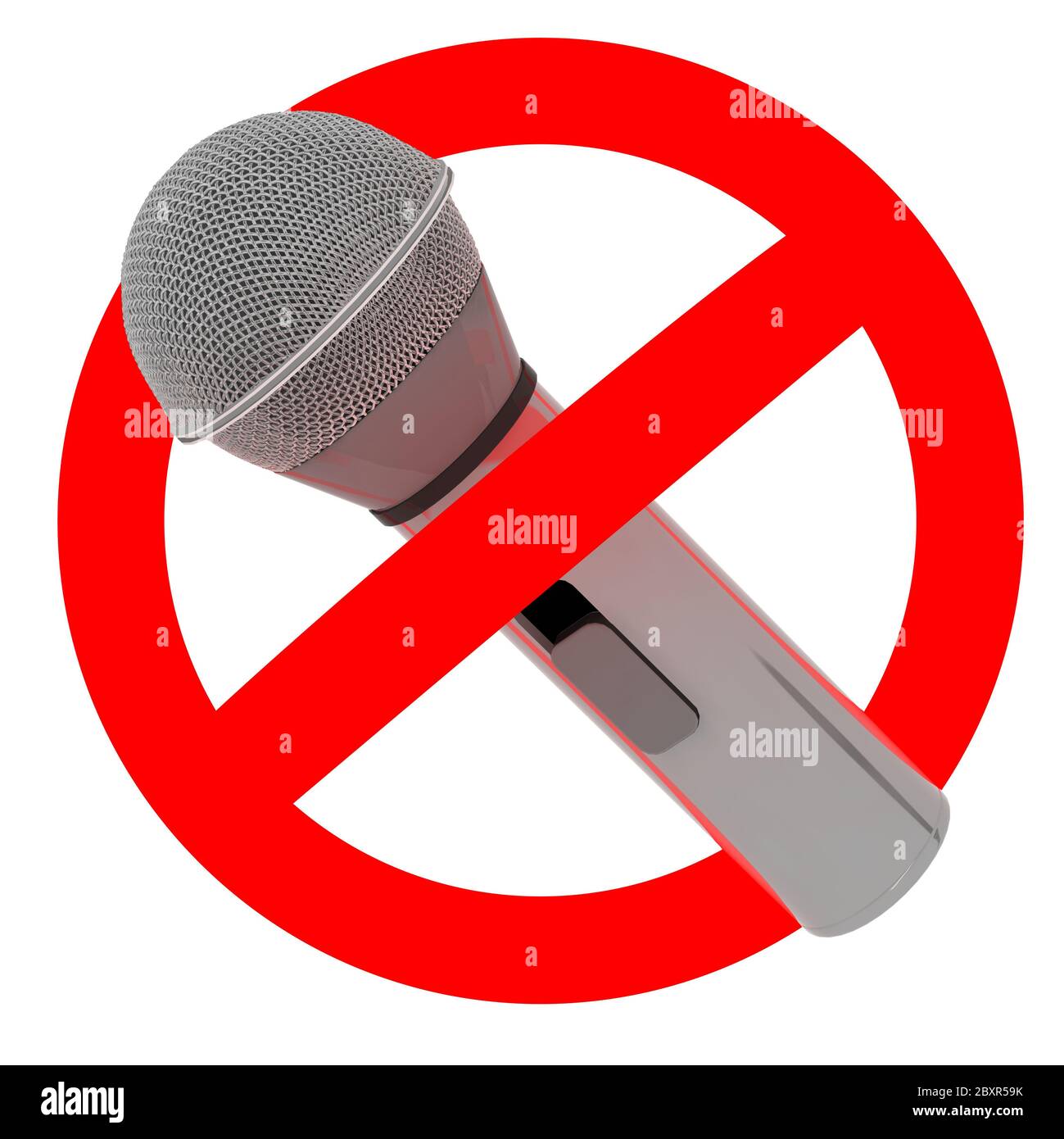 traffic sign with microphone inside it, 3d illustration Stock Photo - Alamy