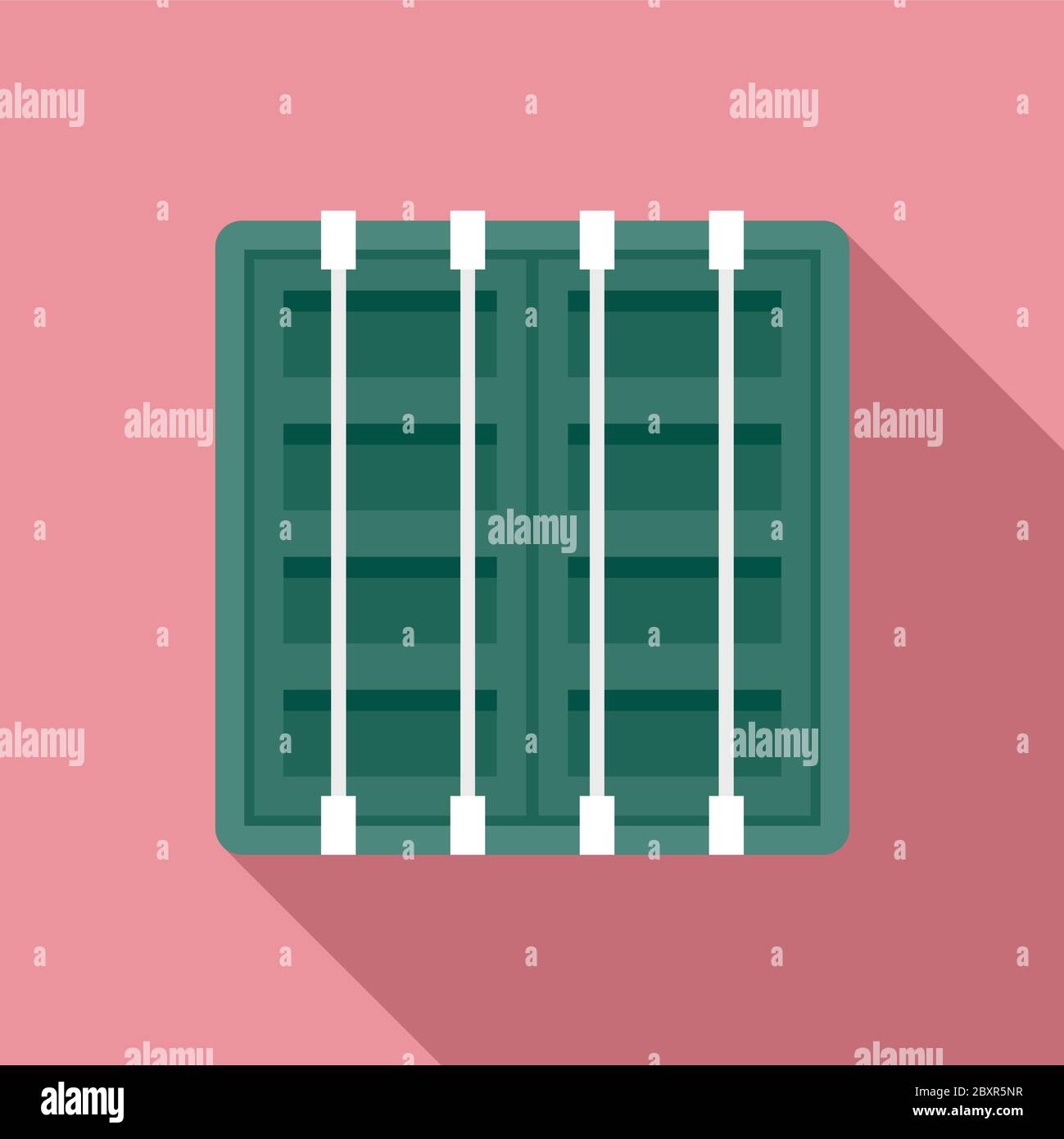Ship cargo container icon. Flat illustration of ship cargo container ...