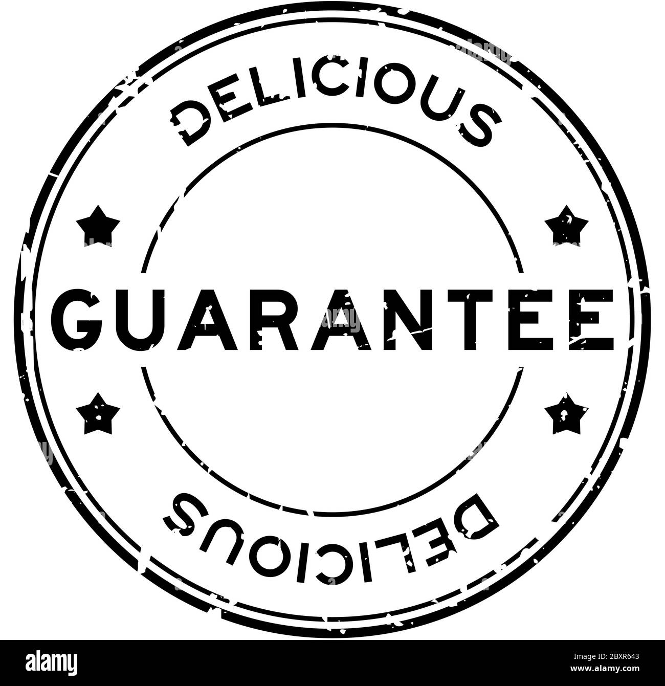 Grunge black guarantee delicious word round rubber seal stamp on white background Stock Vector ...