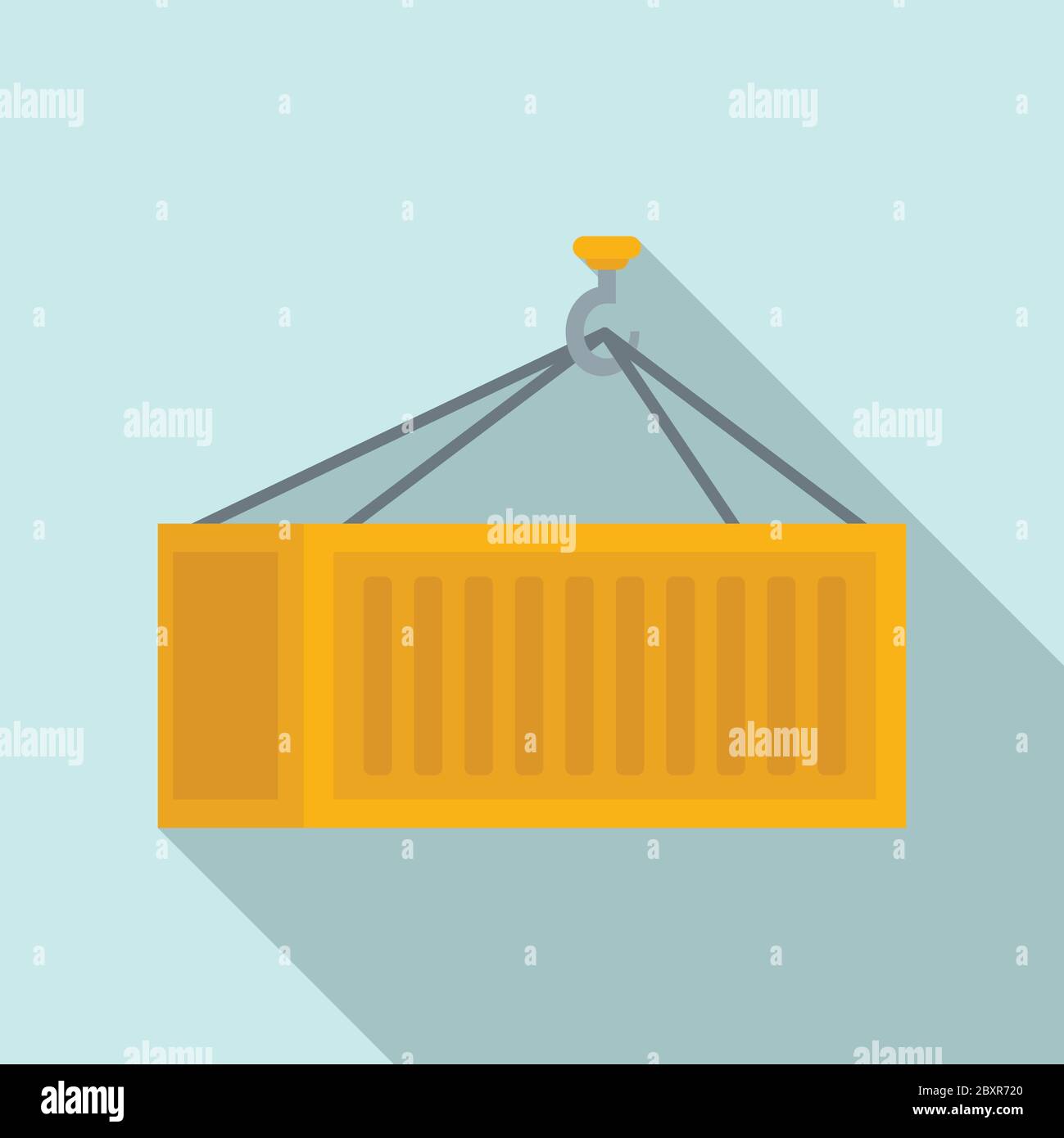 Crane hook container icon. Flat illustration of crane hook container ...