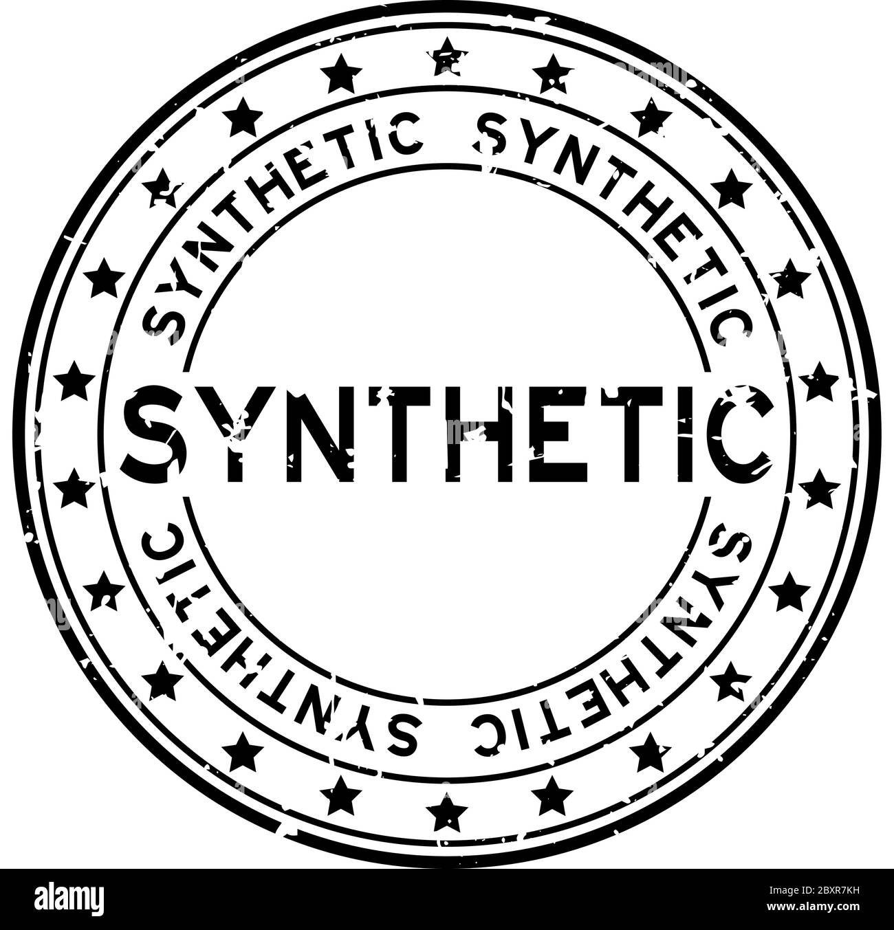 Grunge black synthetic word round rubber seal stamp on white background Stock Vector Image & Art ...