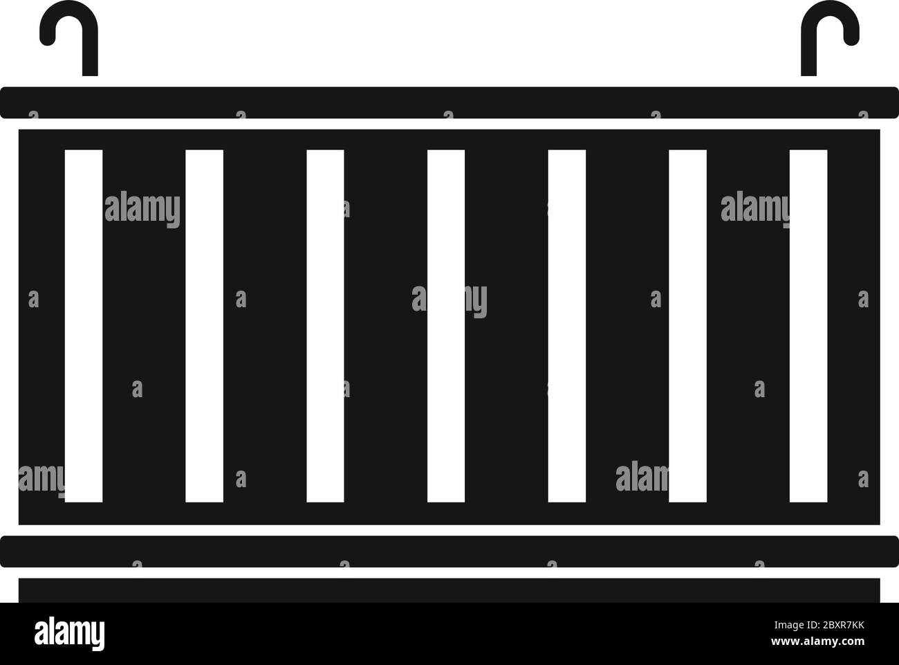 Dockyard cargo container icon. Simple illustration of dockyard cargo ...