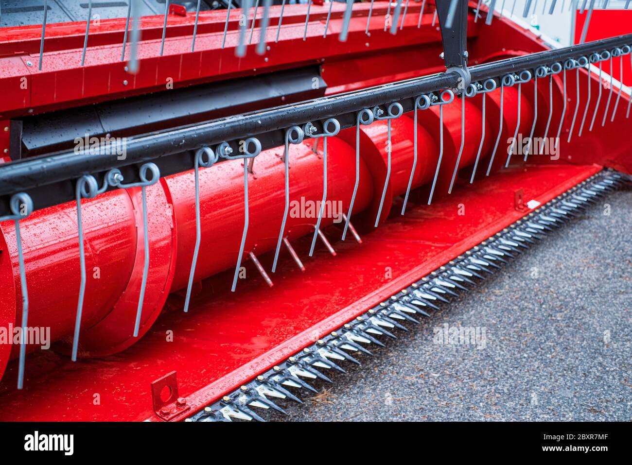 Details from the combine, cultivator.Combine harvester. Reaper Stock ...