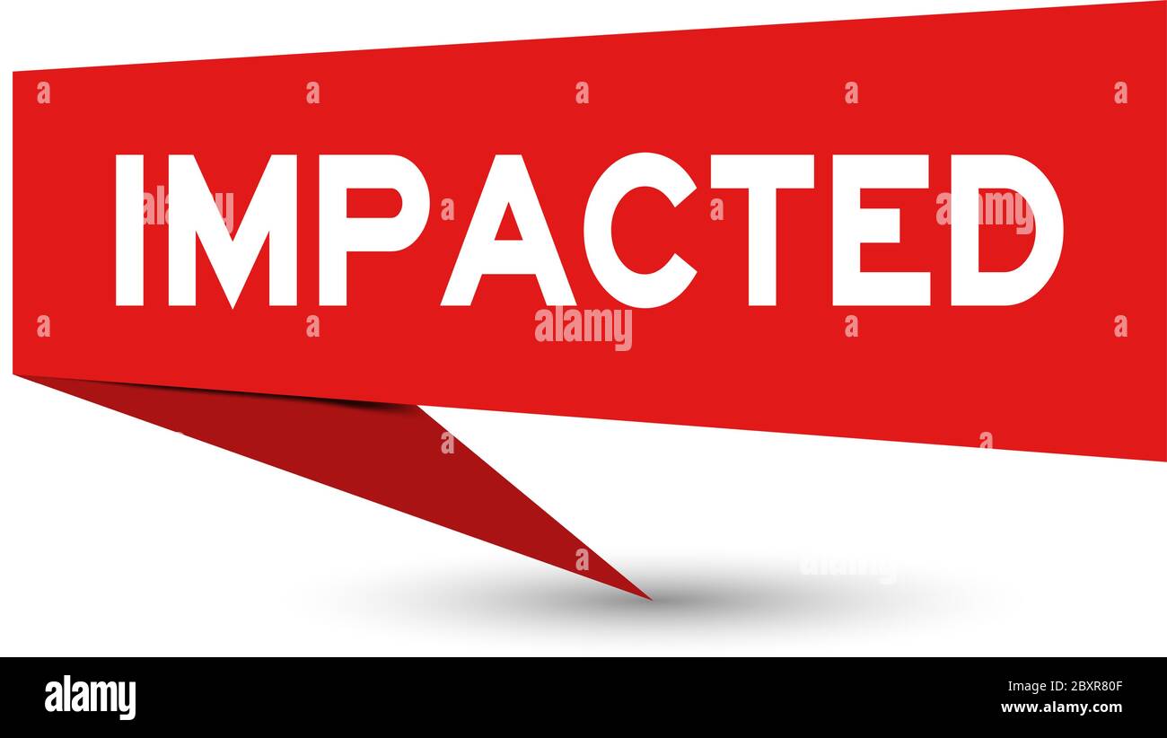 Red paper speech banner with word imapcted on white background (Vector ...