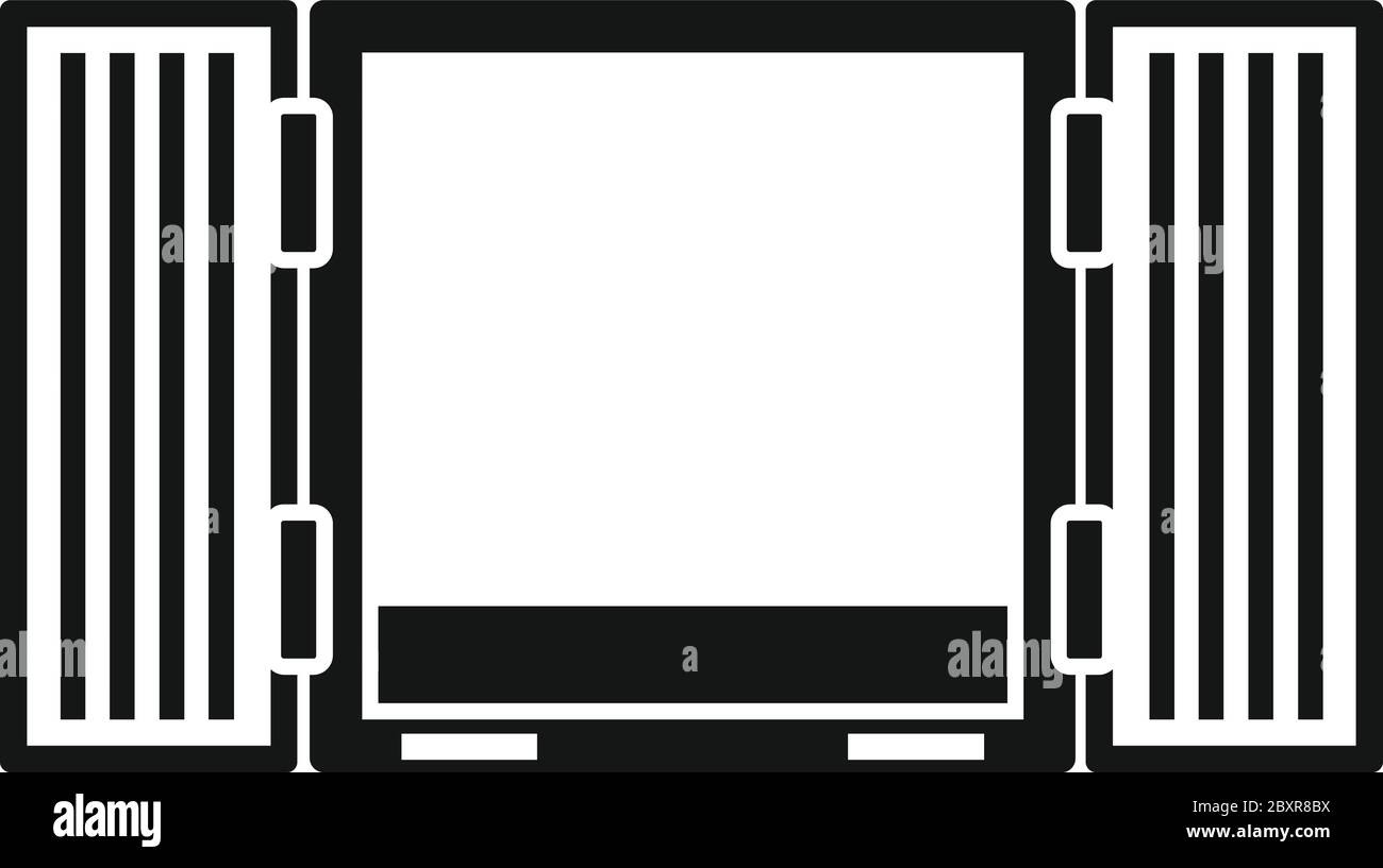 Open cargo container icon. Simple illustration of open cargo container ...