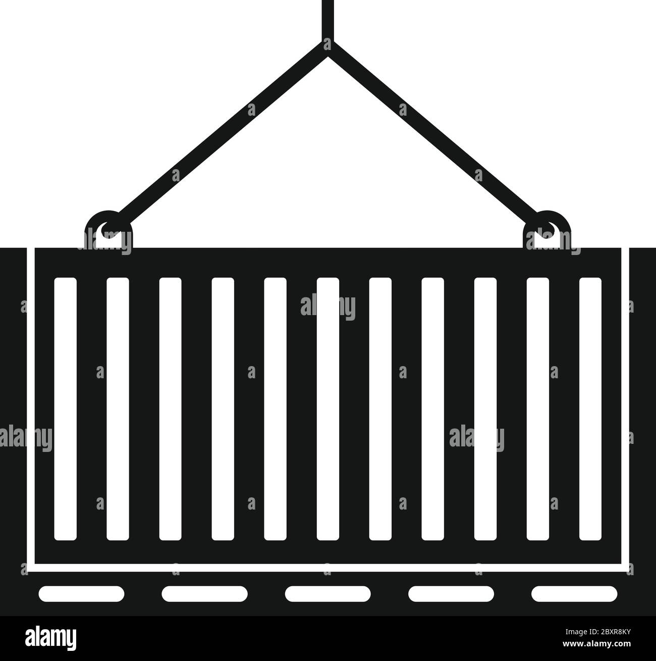 Port crane container box icon. Simple illustration of port crane ...