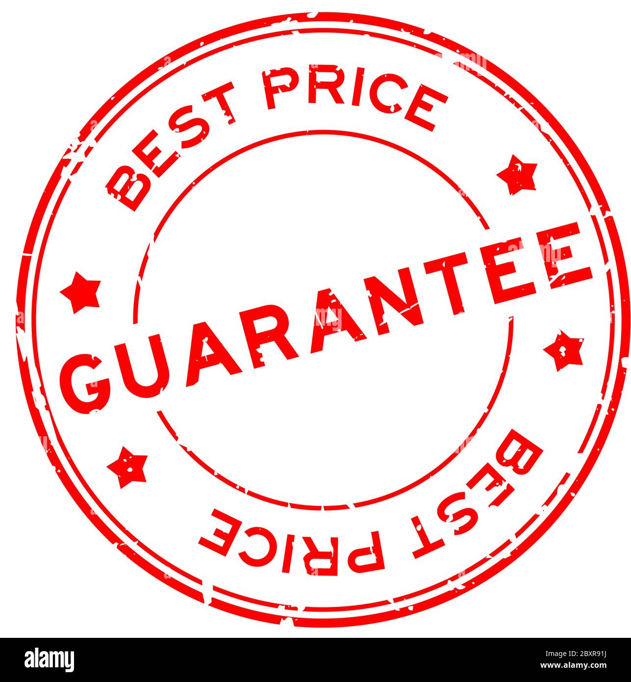 Grunge red best price guarantee word round rubber seal stamp on white background Stock Vector ...