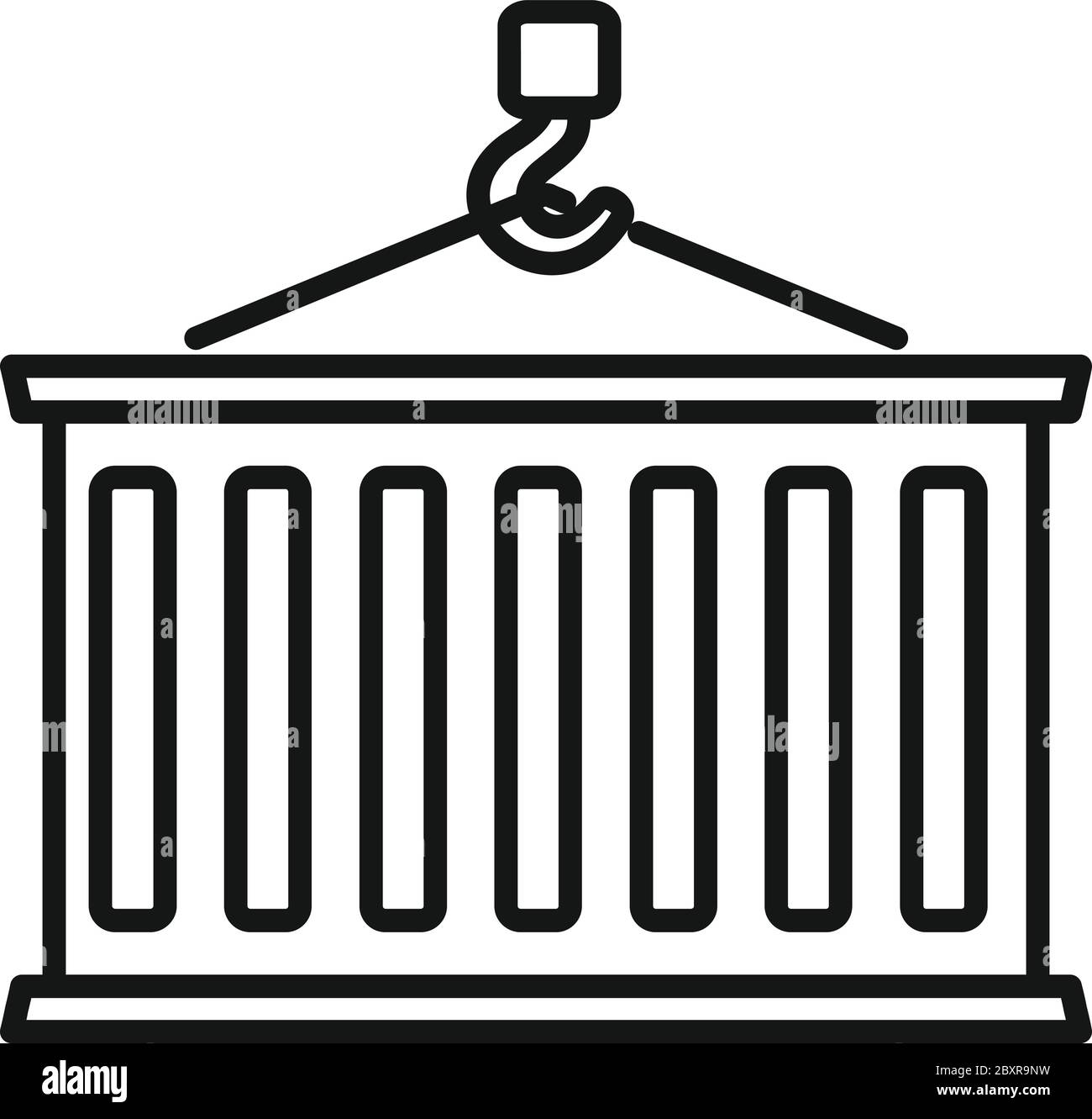 Export cargo container icon. Outline export cargo container vector icon ...