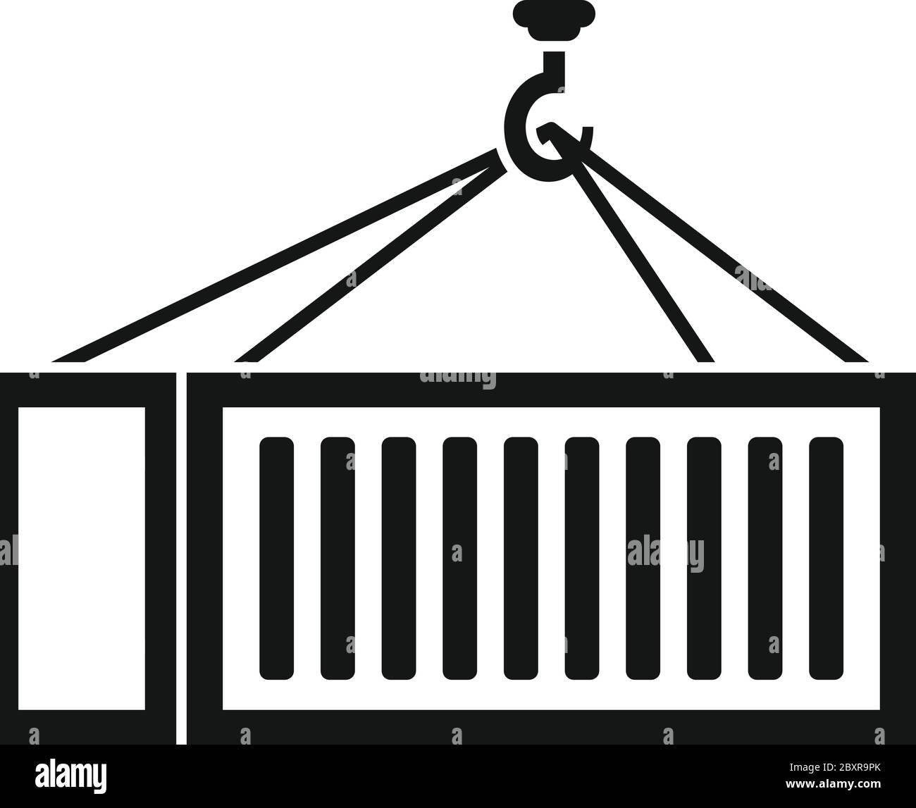 Crane hook container icon. Simple illustration of crane hook container ...