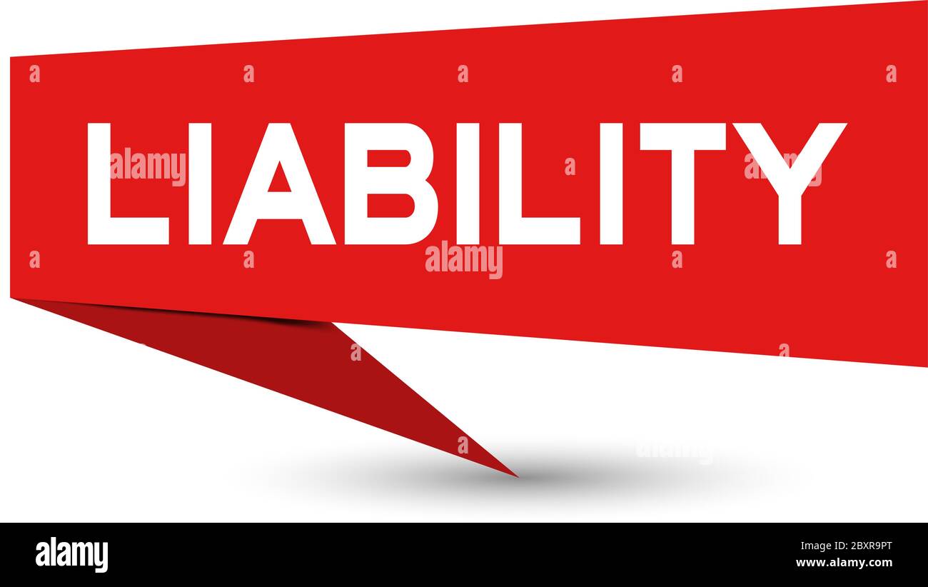 Red paper speech banner with word liability on white background (Vector ...
