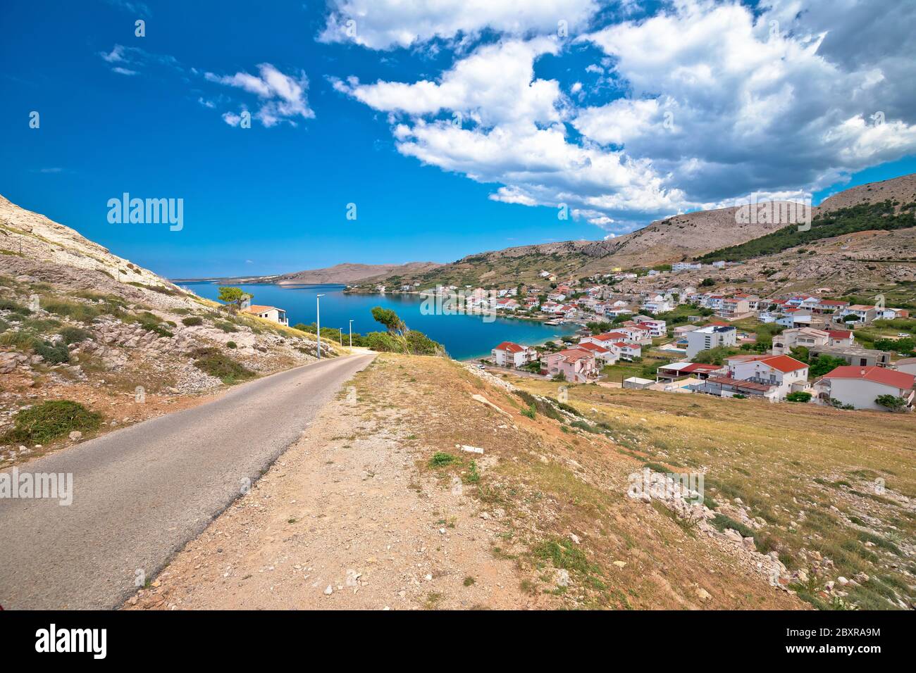 Idyllic coastal village of Metajna, Island of Pag, Dalmatia region of ...