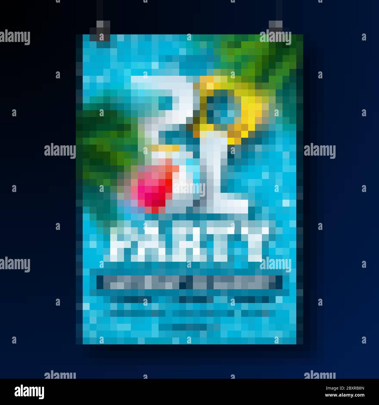 Summer Pool Party Poster Design Template with Palm Leaves, Water Beach ...