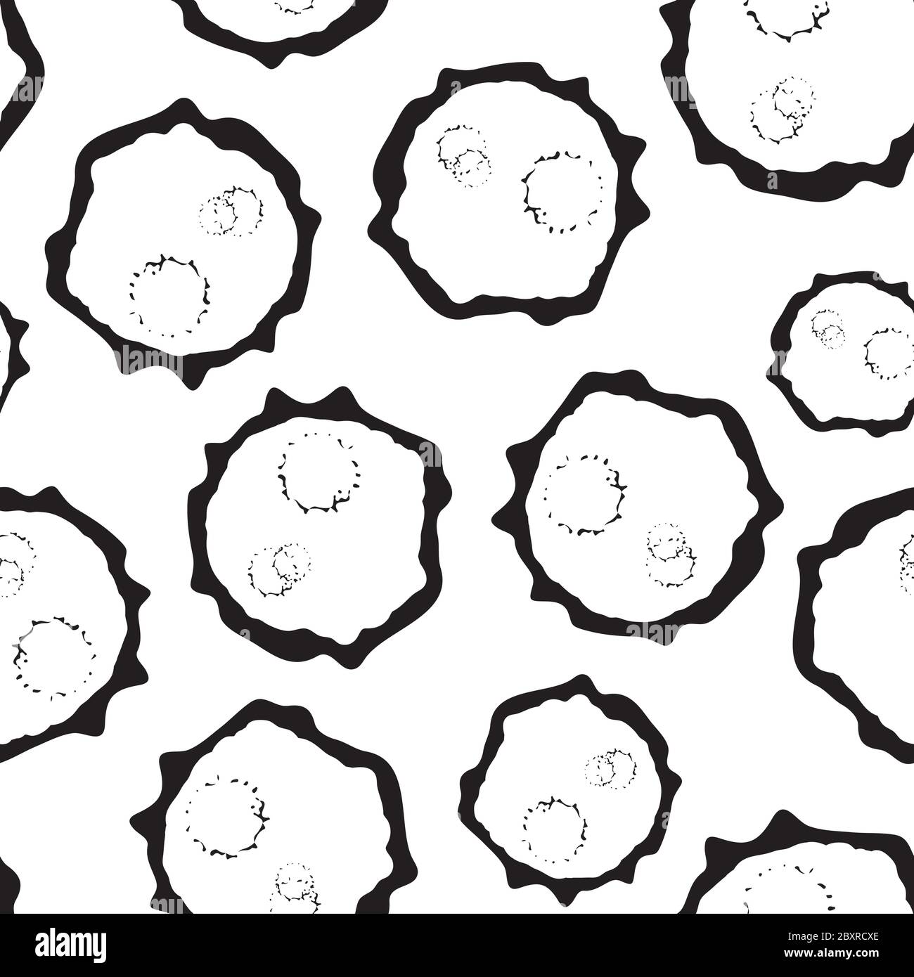 Abstract moon crater vector seamless pattern background. Naive style ...