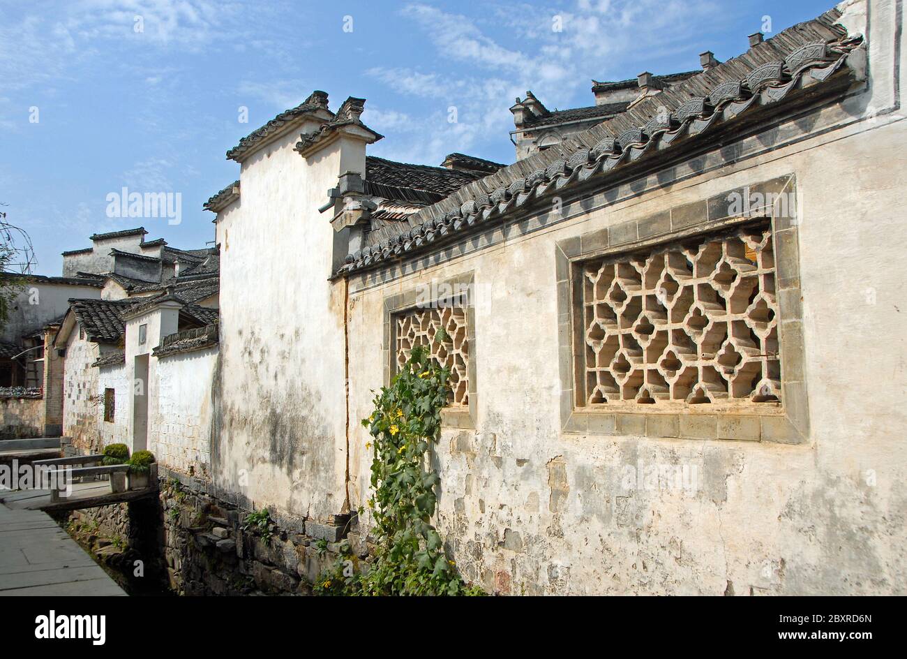 Xidi Ancient Town in Anhui Province, China. Local homes in a quiet ...