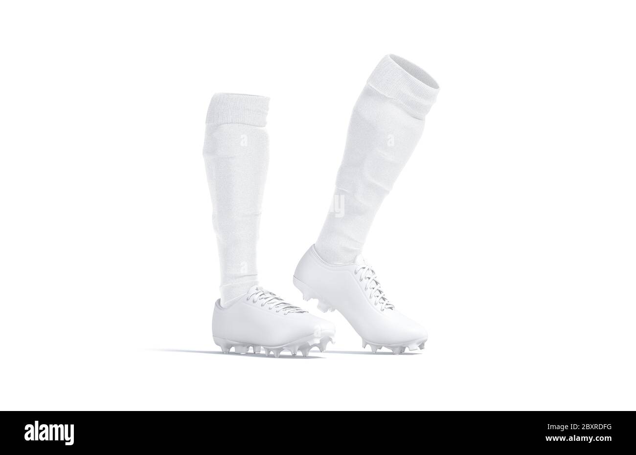 Blank white soccer boots with socks toe mockup, isolated Stock Photo ...