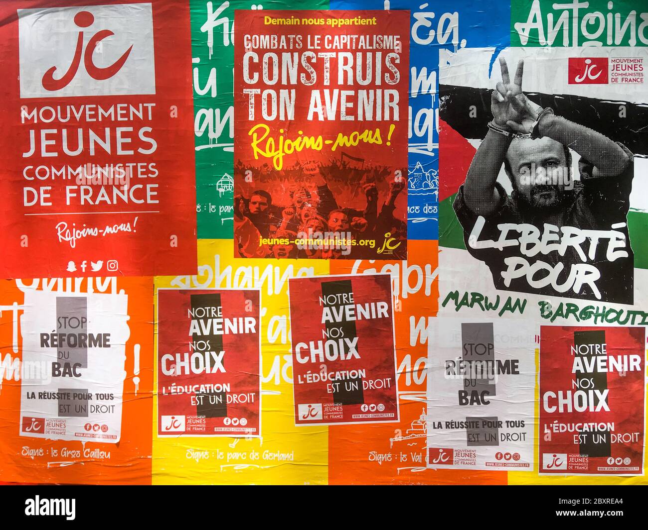 Left wing Political posters, Lyon, France Stock Photo - Alamy