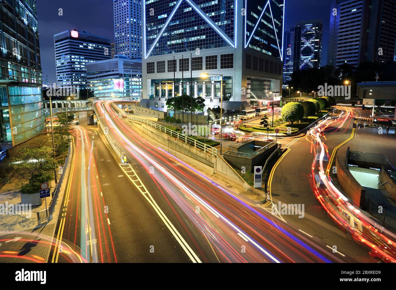 Rush Hour Hong Kong Cityscape at Night Stock Photo - Alamy