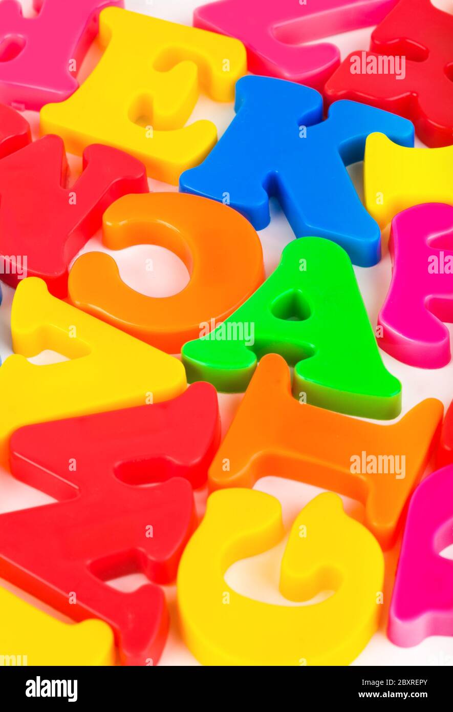 Multicolored letters hi-res stock photography and images - Alamy