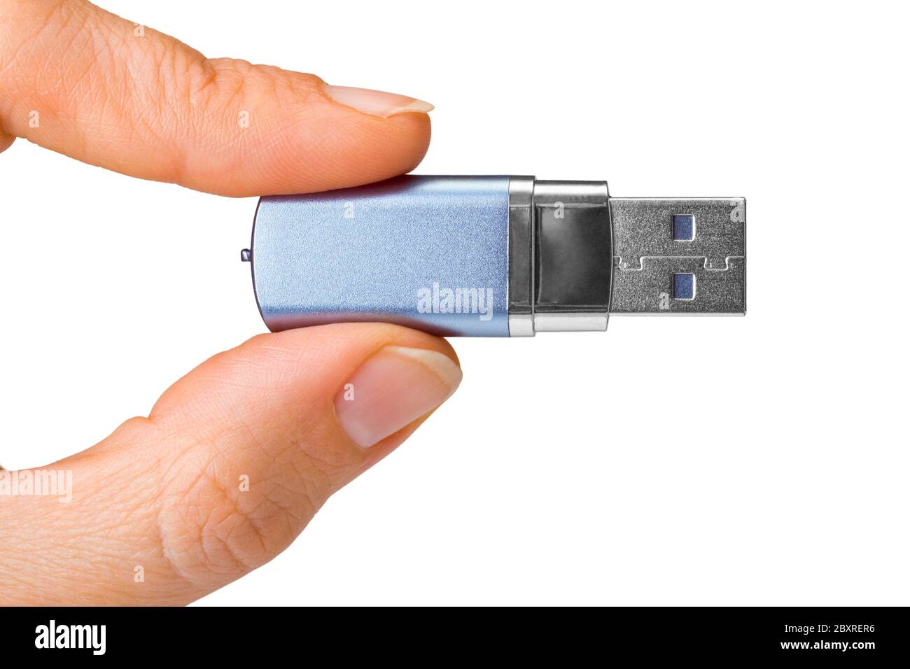 Flash drive in hand Stock Photo - Alamy