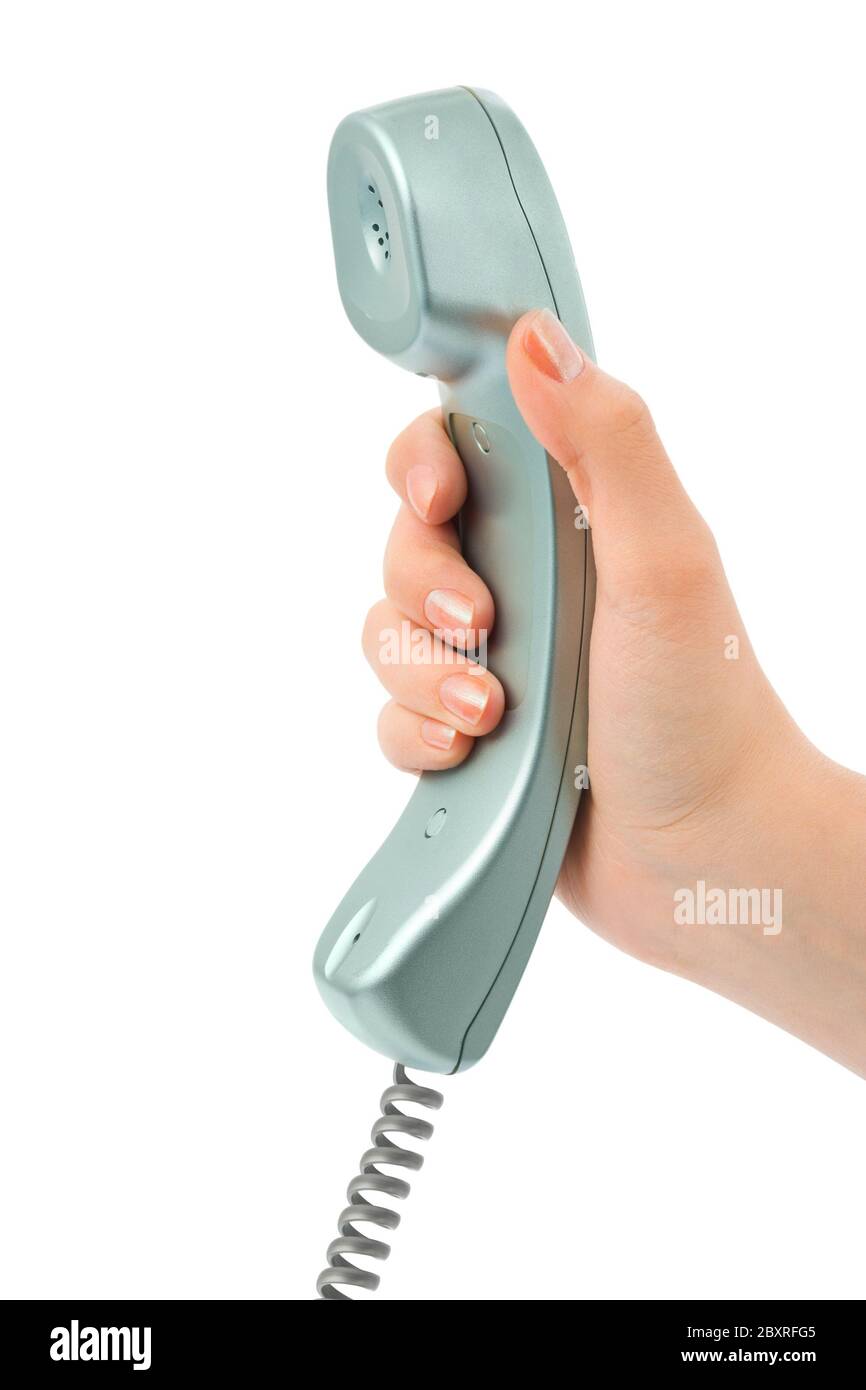 Telephone in hand Stock Photo - Alamy