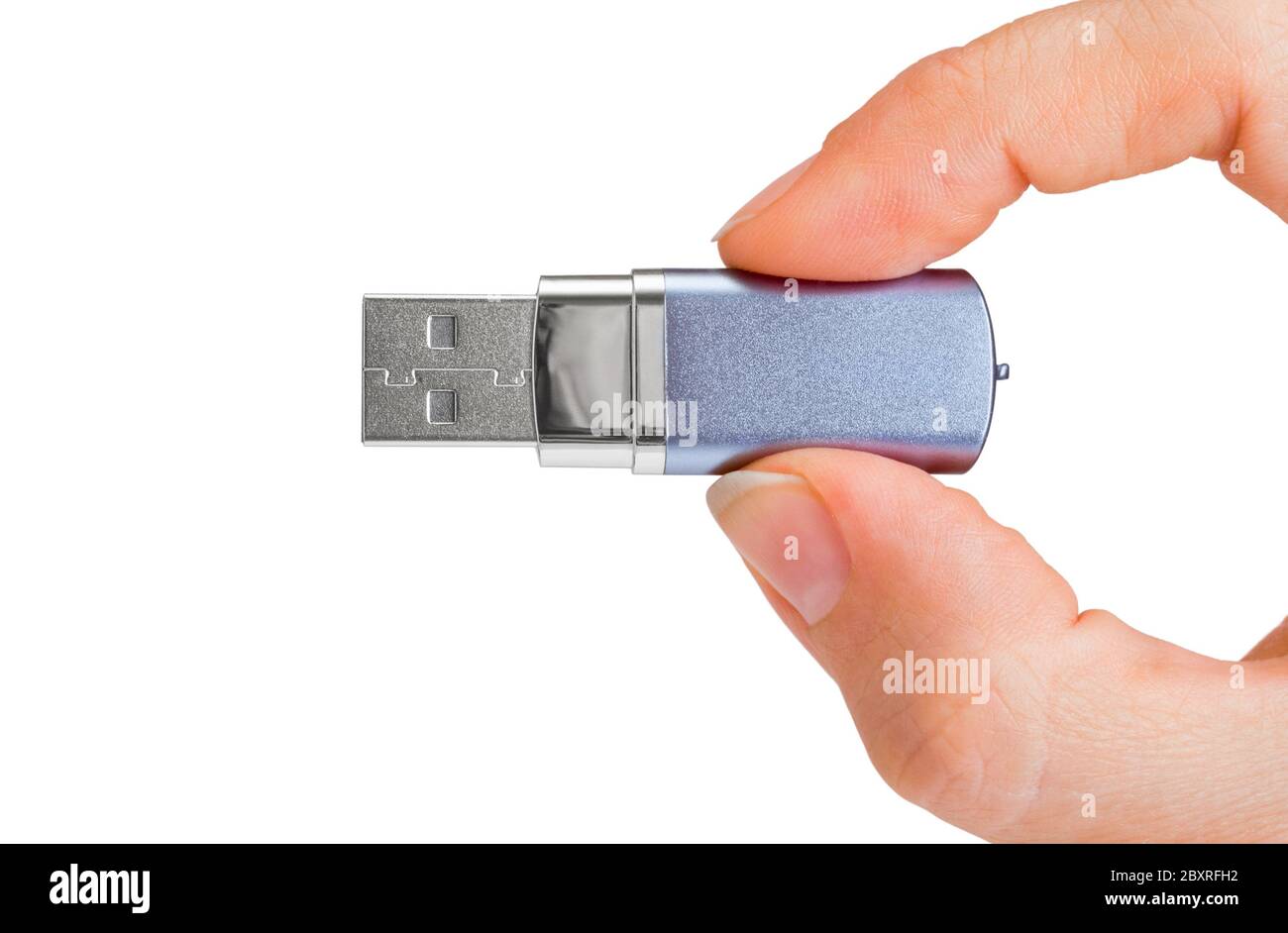 Flash drive in hand Stock Photo - Alamy