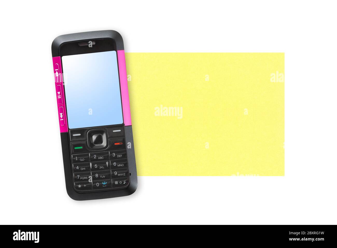 Mobile phone and note paper Stock Photo - Alamy