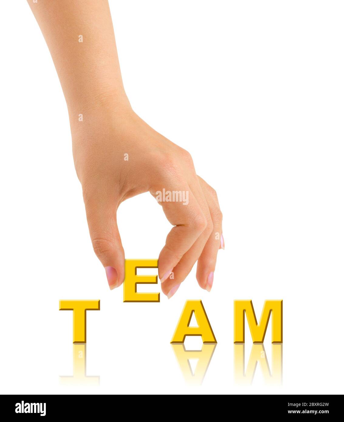 Hand and word Team Stock Photo - Alamy