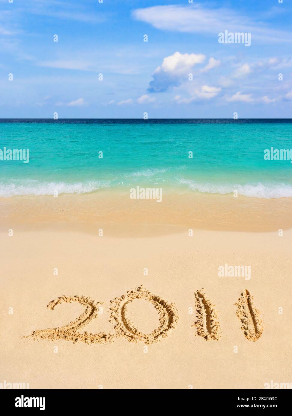 Numbers 2011 on beach Stock Photo - Alamy