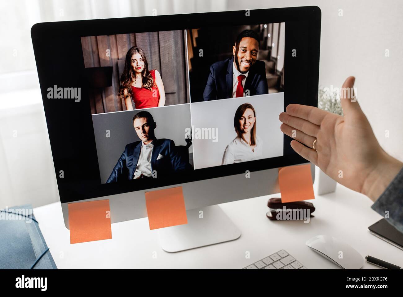 Video call business webcast hi-res stock photography and images - Alamy