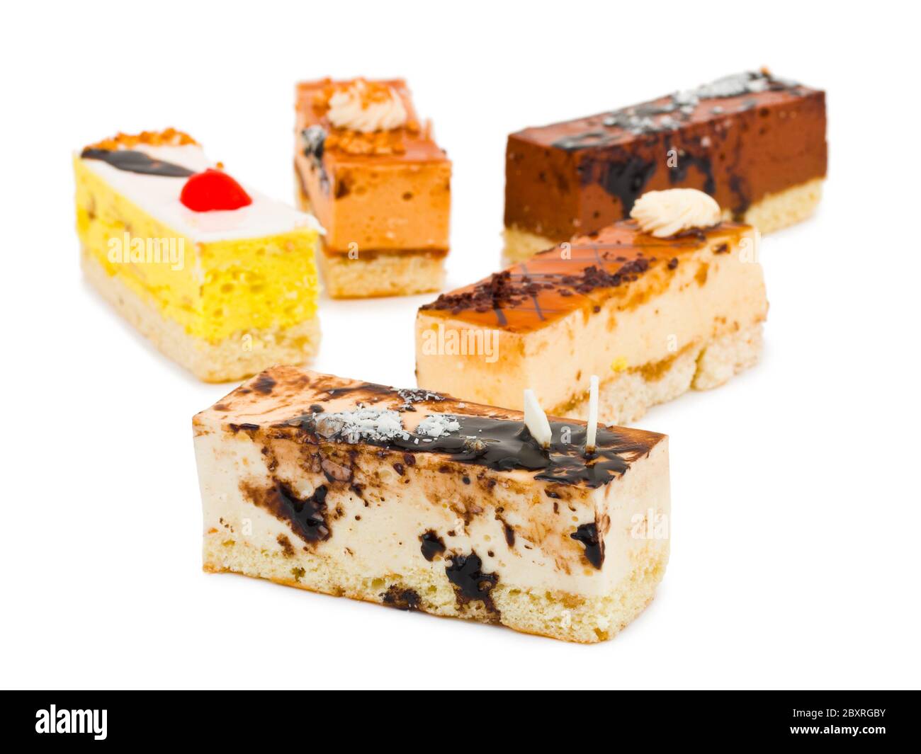 Set birthday cakes cream Cut Out Stock Images & Pictures - Alamy