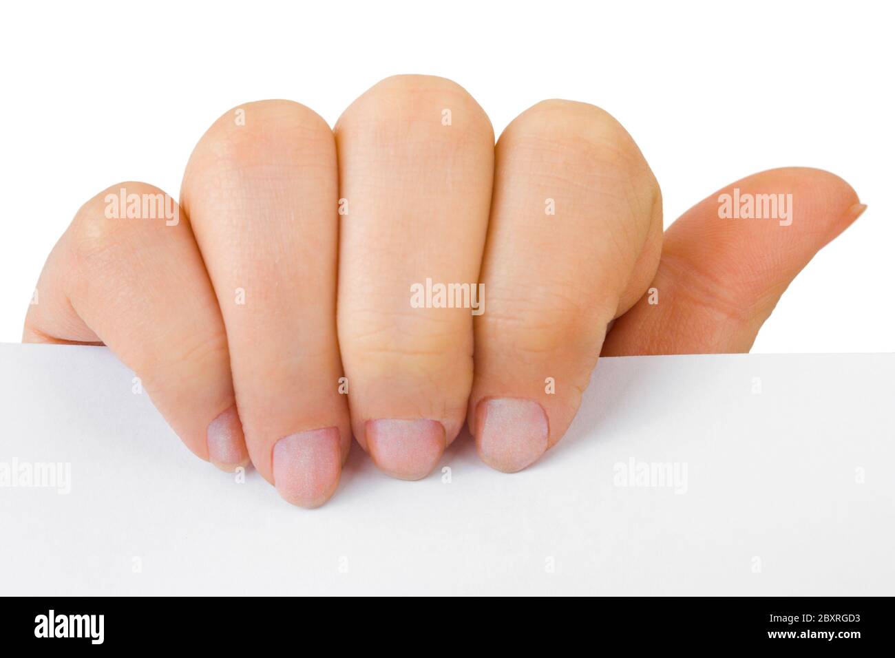 Hand holding paper Stock Photo - Alamy