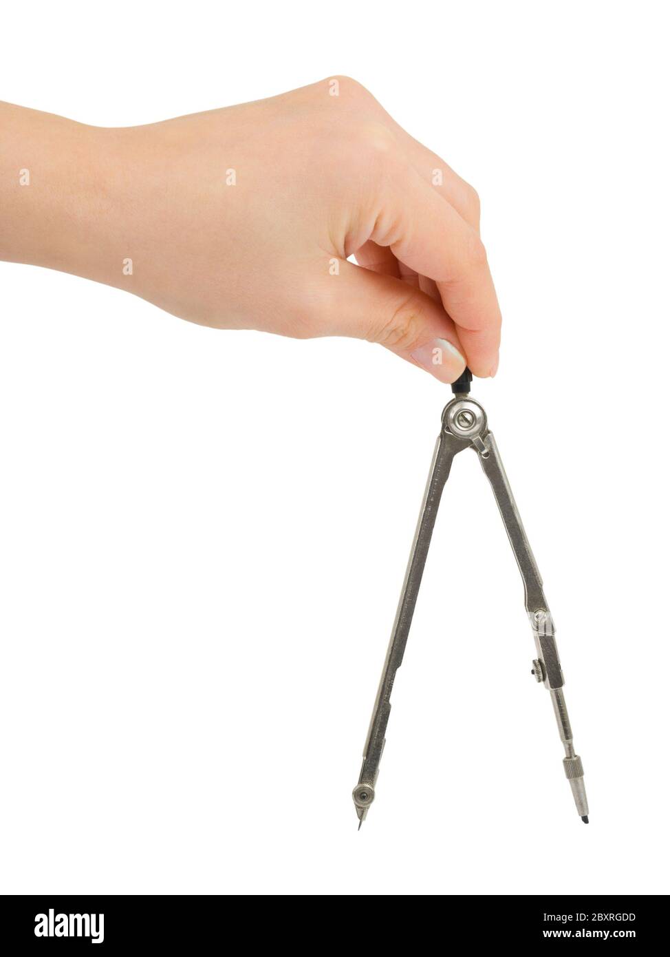 Hand with compass Stock Photo - Alamy