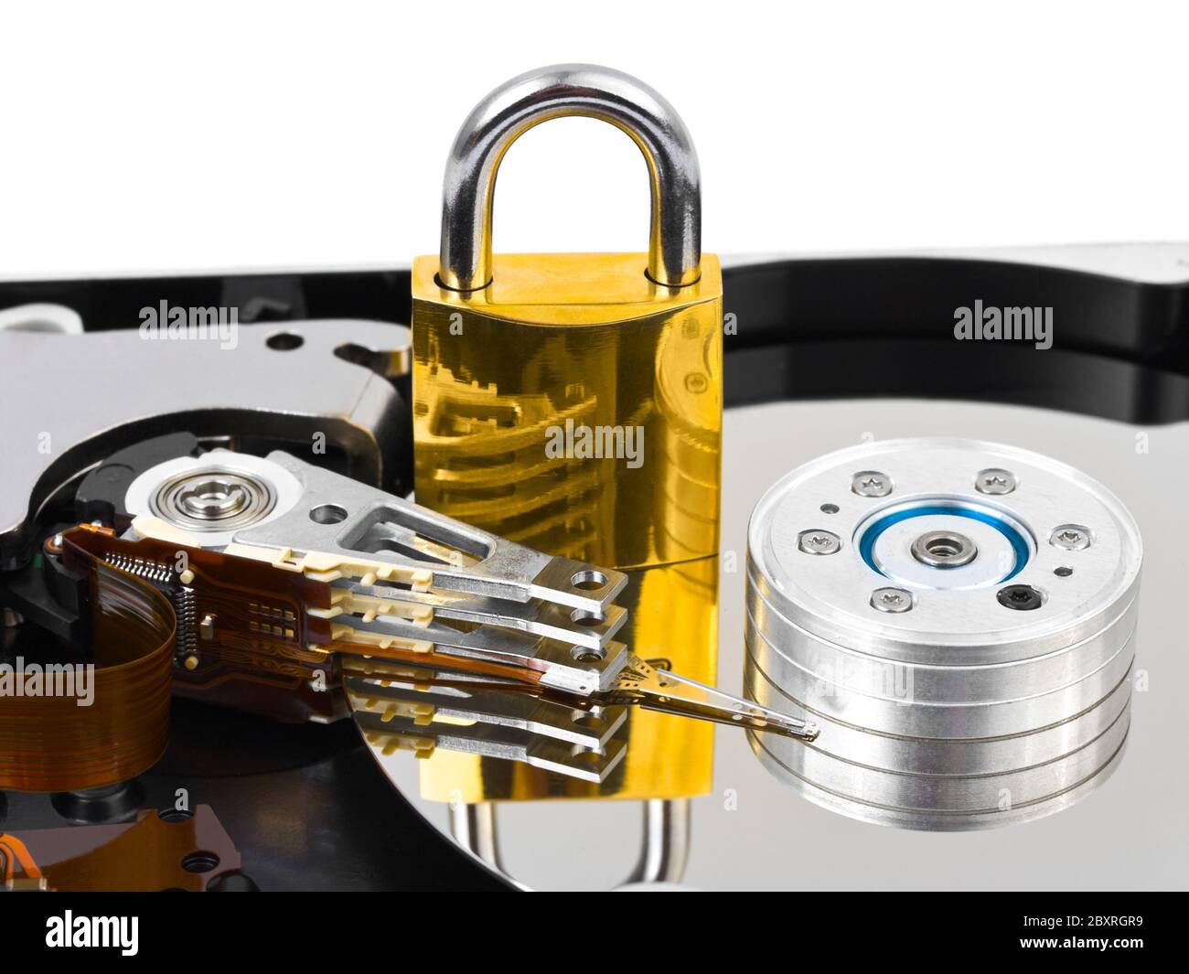 Computer harddrive and lock Stock Photo - Alamy