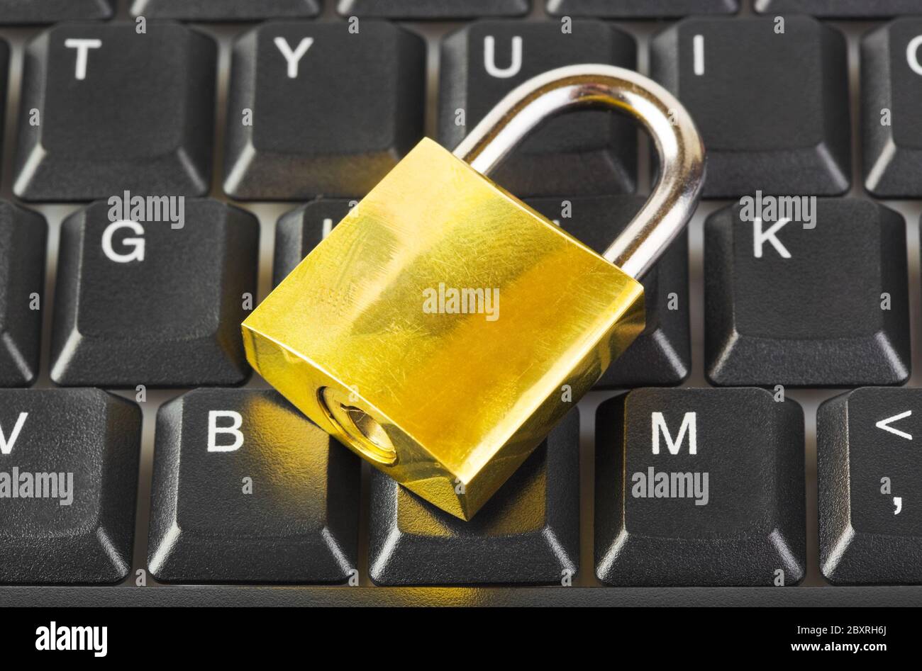 Computer keyboard and lock Stock Photo - Alamy