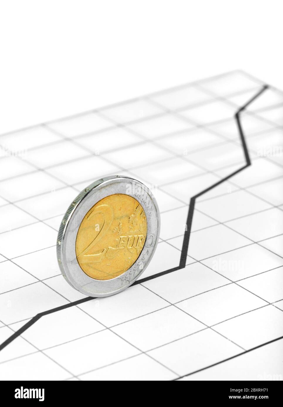 Rolling coin and diagram Stock Photo - Alamy